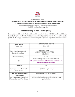 Fillable Online NAME OF THE EQUIPMENT: PROCEDURE TABLE (Minor OT ...