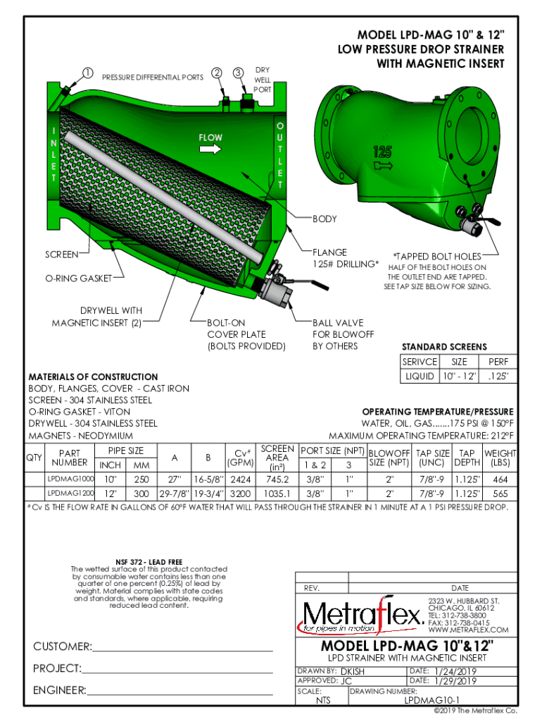 Fillable Online The Style LPD-Mag Y Strainer - Metraflex Fax Email ...
