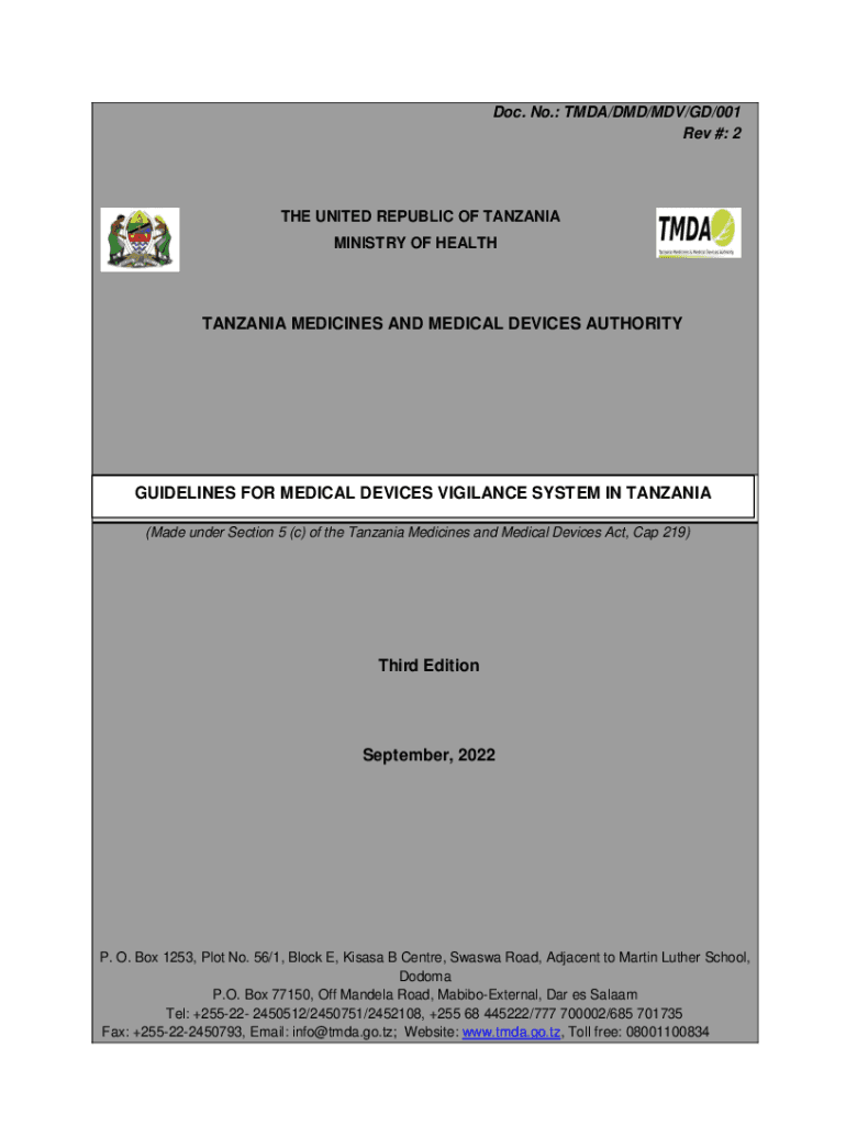 Fillable Online the united republic of tanzania - TMDA Fax Email Print - pdfFiller