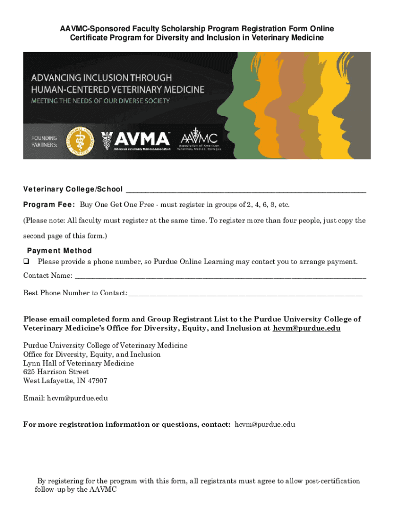 Fillable Online vet purdue AAVMC-Sponsored Faculty Scholarship Program ...