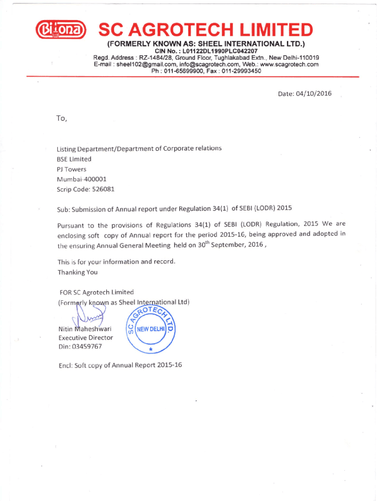 Fillable Online SC Agrotech Ltd - Company Profile and News - Bloomberg.com Fax Email Print ...