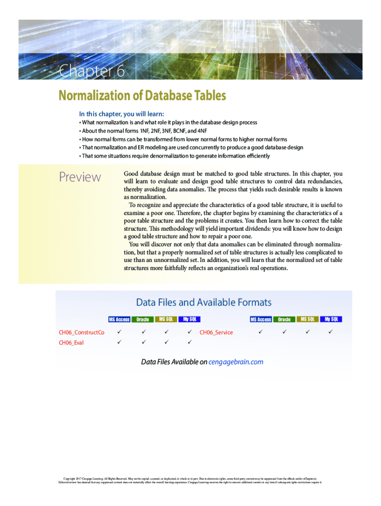 Fillable Online Preview Normalization of Database Tables In this ...