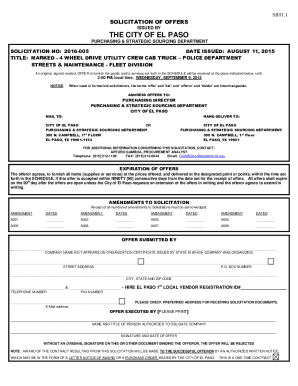 Fillable Online Fillable Online 1 SOLICITATION OF OFFERS ISSUED BY THE ...