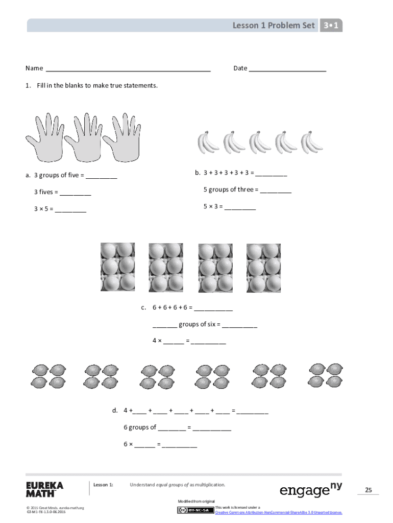 Fillable Online lesson 1 homework module 1 grade 3 - YouTube Fax Email ...