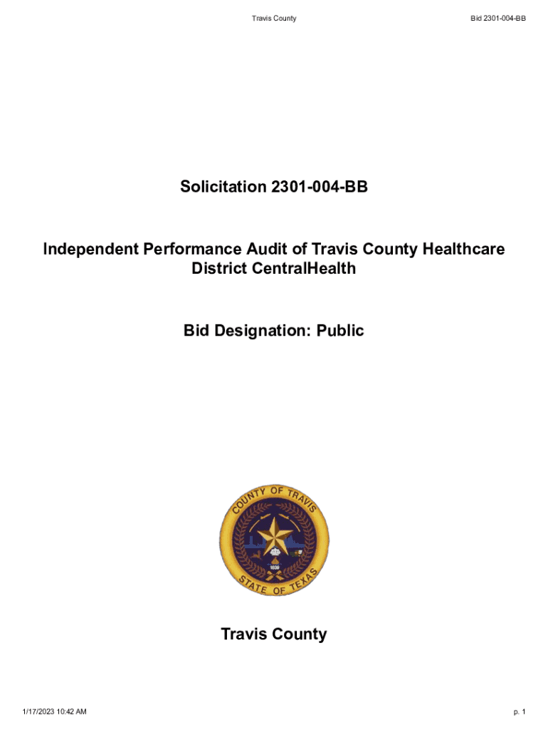 Fillable Online Solicitation 2301-004-BB Independent Performance Audit ...