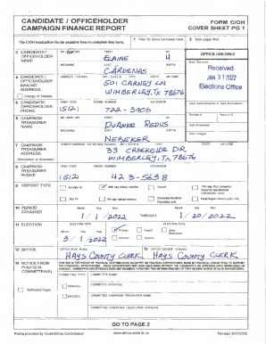 Fillable Online candidate/officeholder - Parker County Fax Email Print - pdfFiller