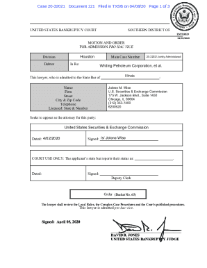 Fillable Online Case 20-32021 Document 121 Filed in TXSB on 04 ...