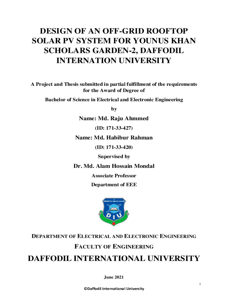 Fillable Online System Design and Analysis of Solar Powered System in ... Fax Email Print ...