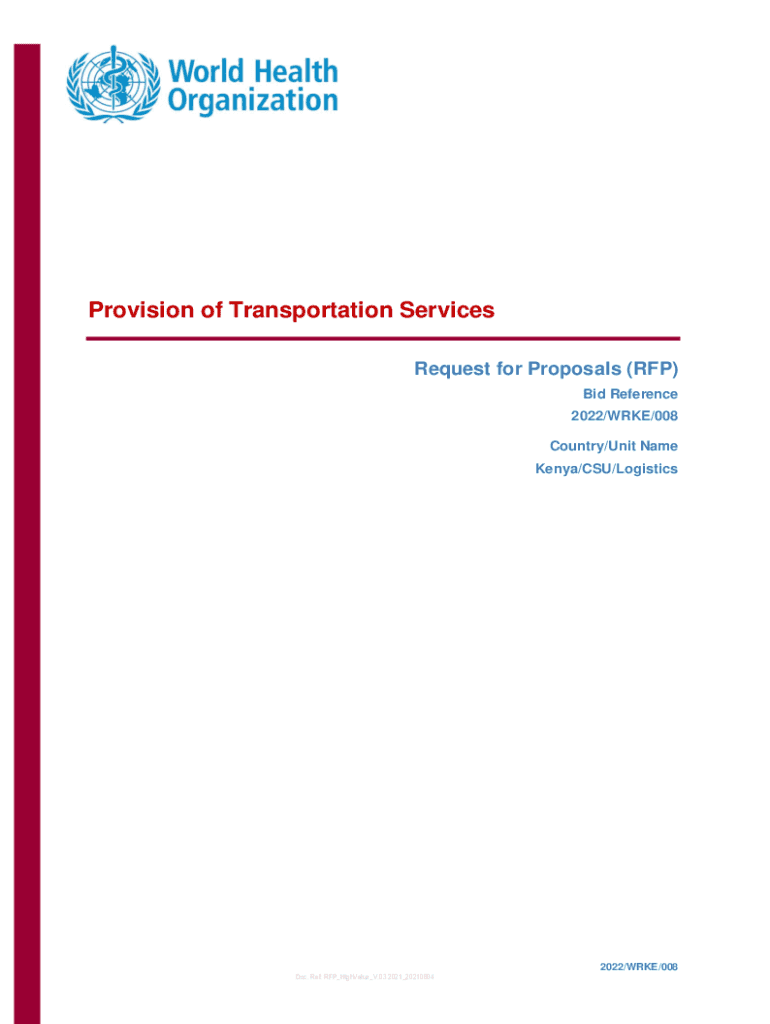 Fillable Online Provision of Transportation Services - Tenders Kenya ...