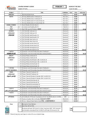 Fillable Online PRIMARY 1 Fax Email Print - pdfFiller