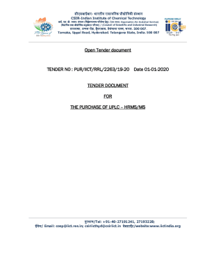 Fillable Online Open Tender document TENDER NO : PUR/IICT/RRL/2263 ...