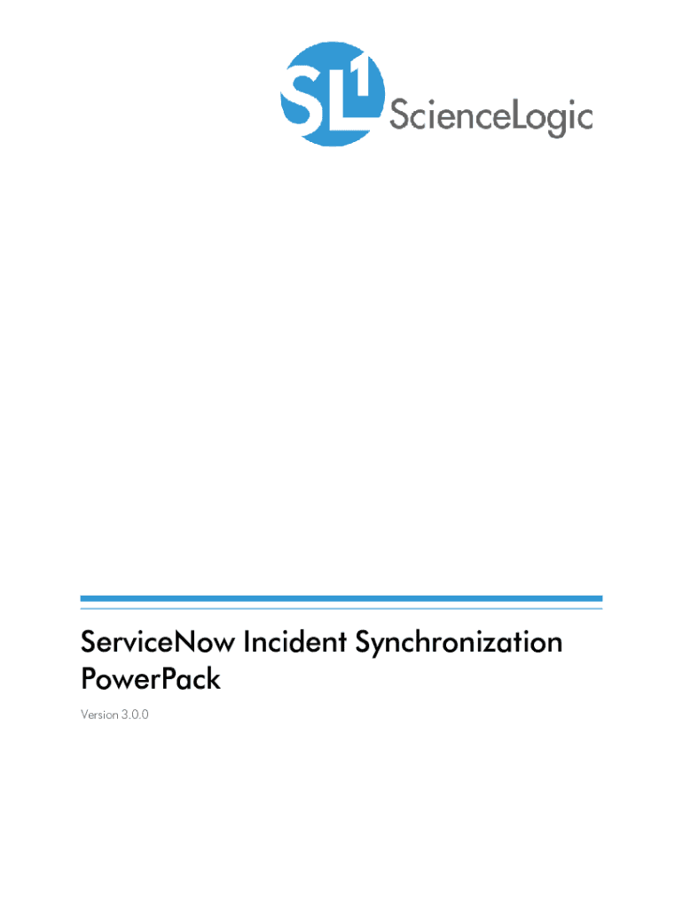 Fillable Online ServiceNow Incident Synchronization PowerPack (Version ...
