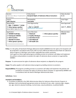 Fillable Online 11.11 Recipient Rights of Substance Abuse Consumers ...