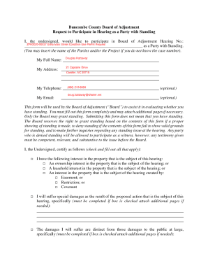 Fillable Online Board of Adjustment - Buncombe County Government Fax ...