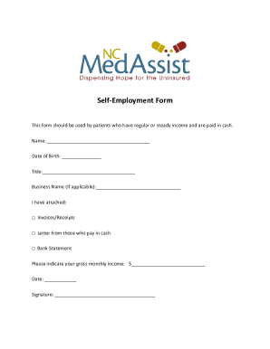 Fillable Online Self-Employment Form Fax Email Print - pdfFiller