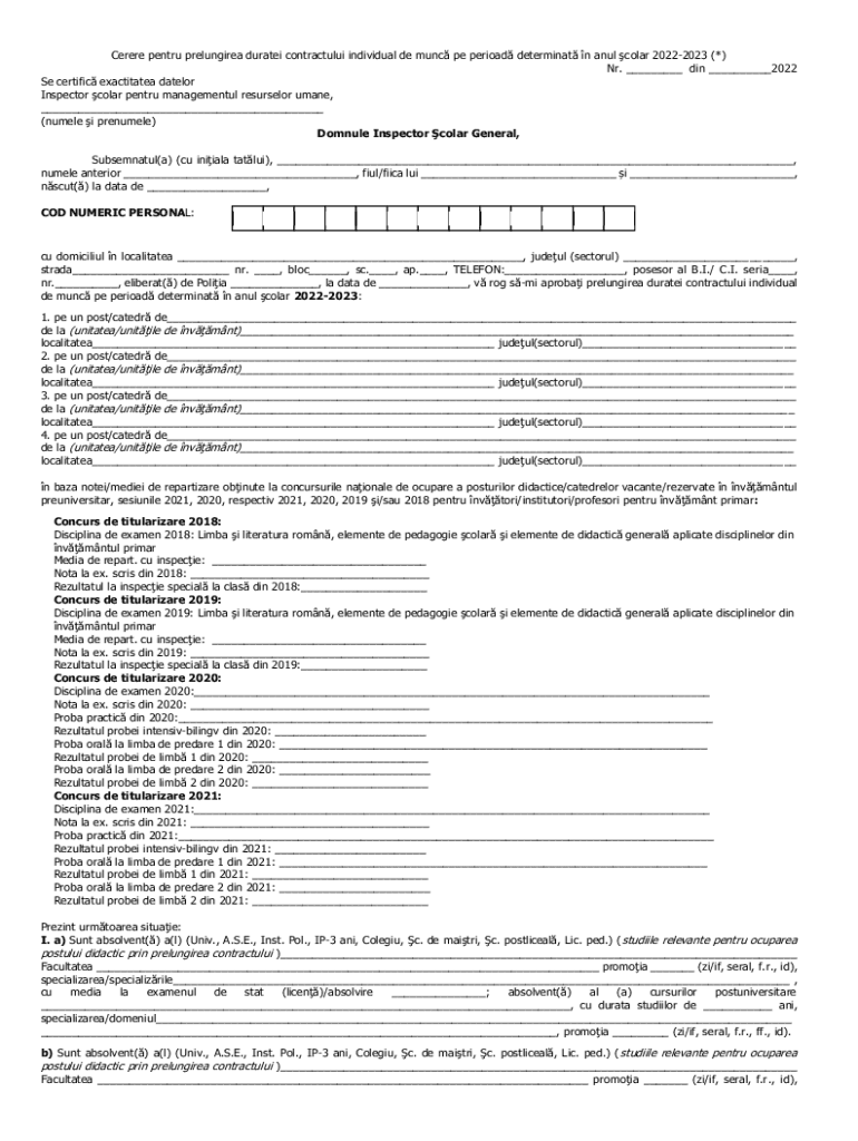 Fillable Online 6 - Contractul individual de munc pe durat determinat ...