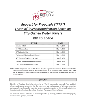 Fillable Online Request for Proposals (RFP) Lease of Telecommunication ...
