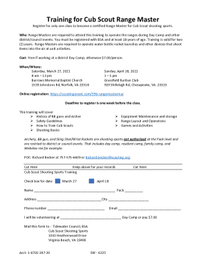 Fillable Online Training for Cub Scout Range Master - Tidewater Council ...