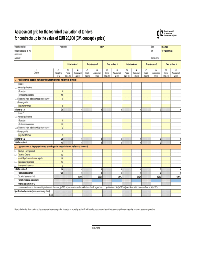 Fillable Online Form 43-41-15-en, Bewertungsschema fr Vertrge bis ...