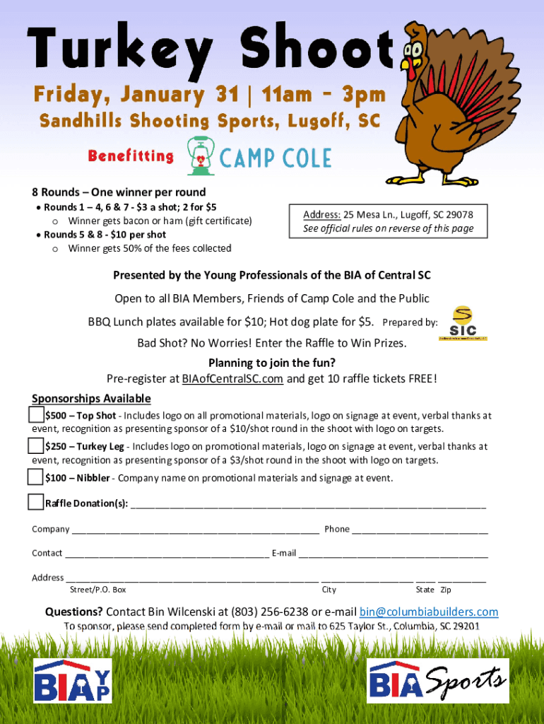 Fillable Online 2020 BIA Turkey Shoot form Fax Email Print - pdfFiller