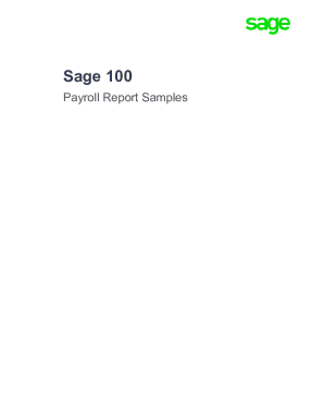 Fillable Online Sage 100 Payroll Report Samples. Sage 100 Fax Email ...