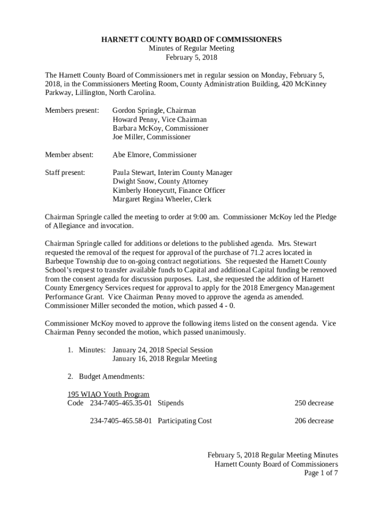 Member absent:Abe Elmore, Commissioner Doc Template | pdfFiller