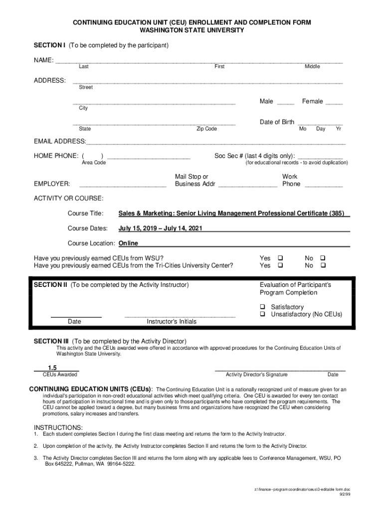 Fillable Online Complete the Continuing Education Units Request Form ... Fax Email Print - pdfFiller