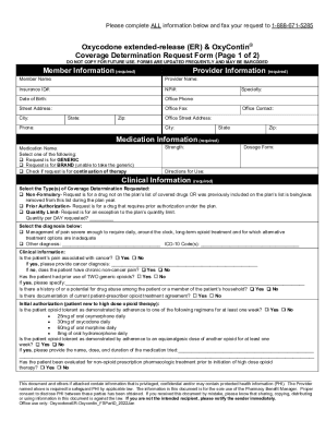 Fillable Online extended-release (ER) & Coverage Determination Request ...