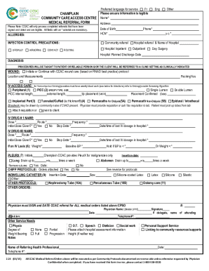 Fillable Online CCAC Medical Referral Form Fax Email Print - pdfFiller