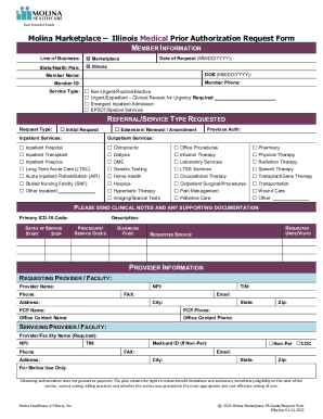 Fillable Online MHIL Med and BH Request Forms-Marketplace Only, Molina ...