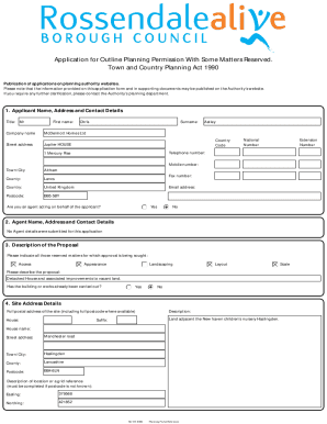 Fillable Online Application for Outline Planning Permission With Some ...