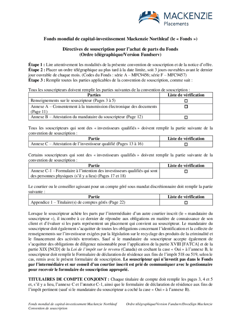 Remplissable En Ligne Introducing the Mackenzie Northleaf Private ...