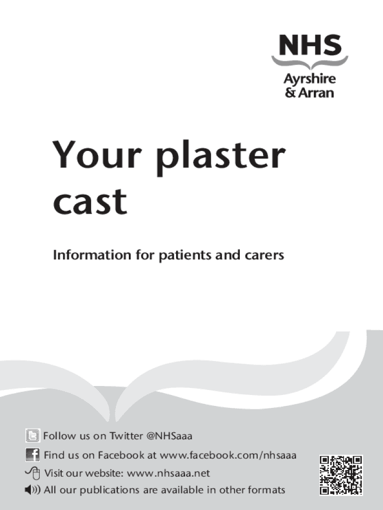 Fillable Online How should I care for my plaster cast? - NHS Fax Email ...