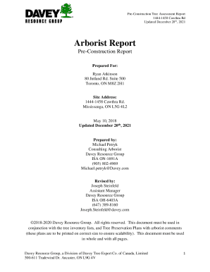 Fillable Online Arborist Report - City of Mississauga Fax Email Print ...