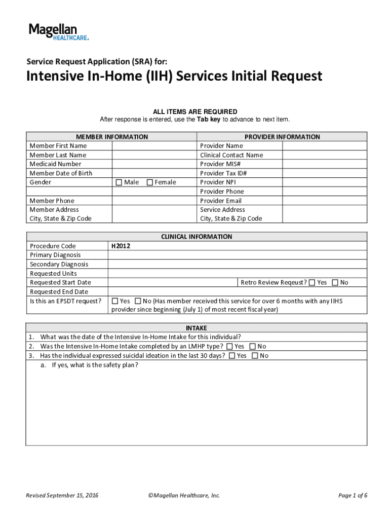 Fillable Online Initial Service Authorization Request Form - Molina ...
