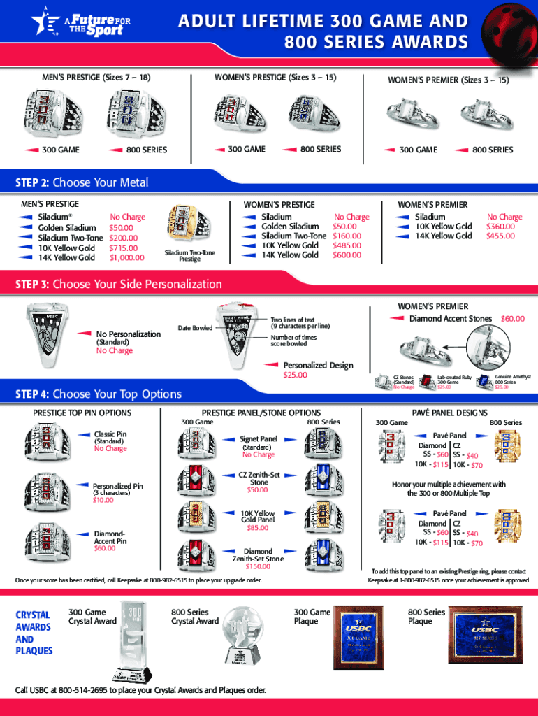 Fillable Online Men's Prestige 300 Game - Keepsake Bowling Fax Email ...