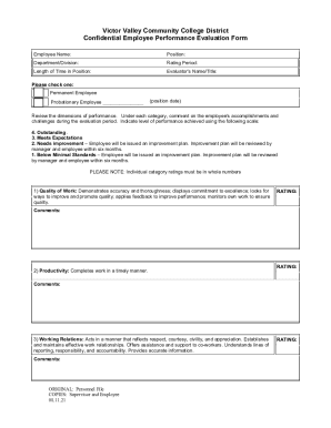 Fillable Online Confidential Employee Evaluation Process and Form.pdf ...