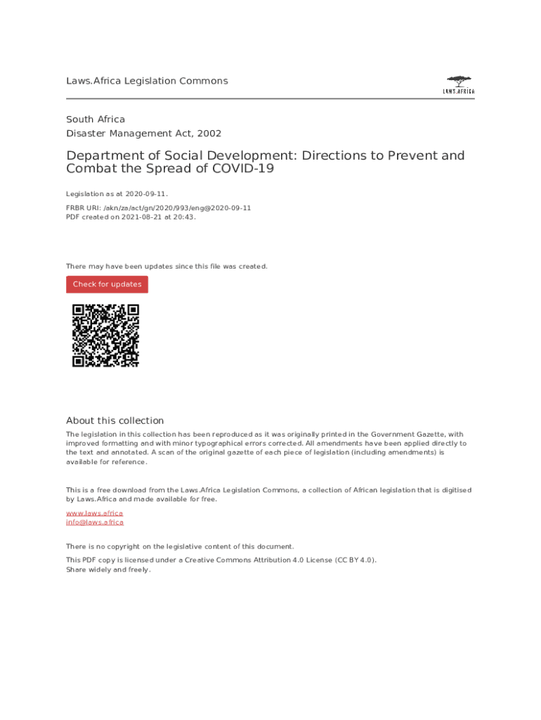 Fillable Online Department of Social Development: Directions to Prevent ...