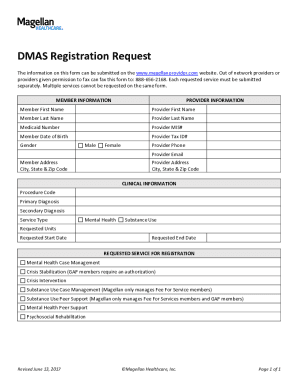 Fillable Online VA DMAS Discharge Form - Magellan Provider's Fax Email ...