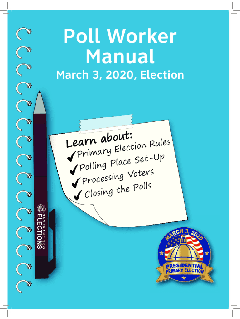 Fillable Online SOS: Voter Information: Poll Worker Training Materials ...