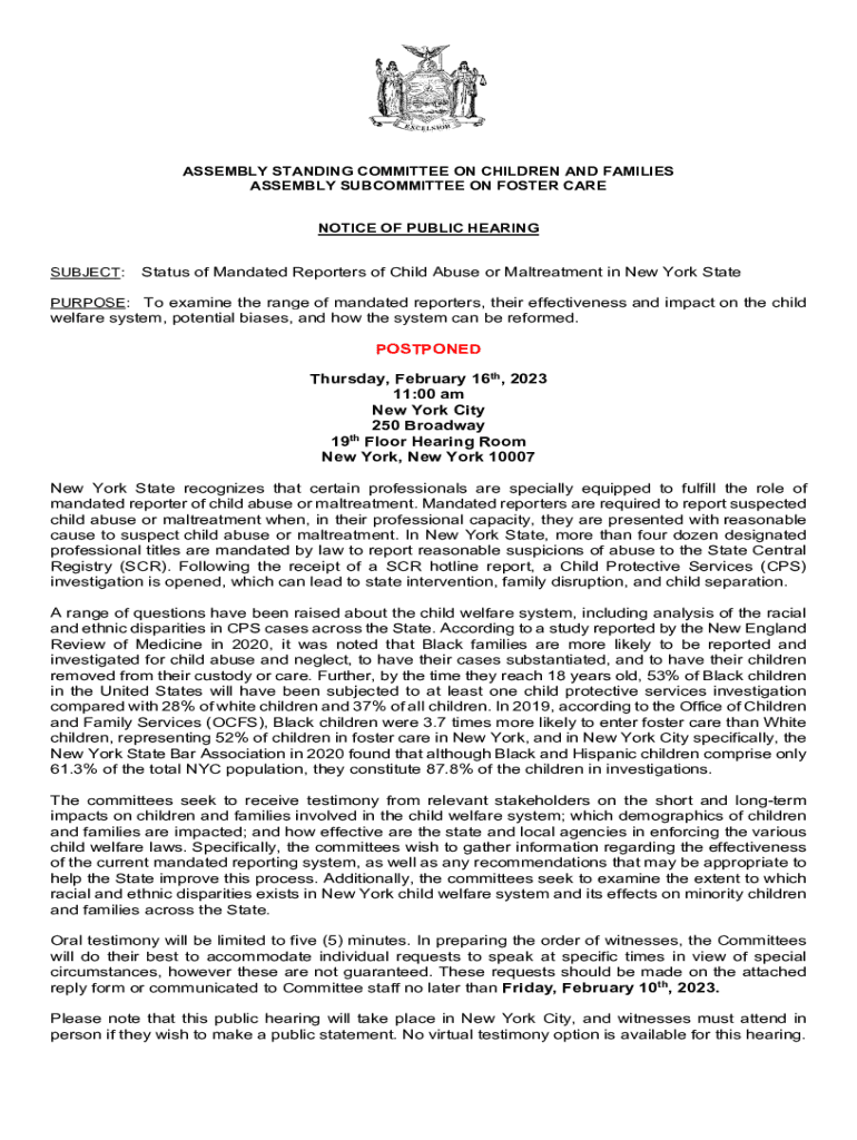 Fillable Online Status of Mandated Reporters of Child Abuse or ...