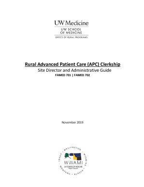 Fillable Online Rural Advanced Patient Care (APC) Clerkship Fax Email ...