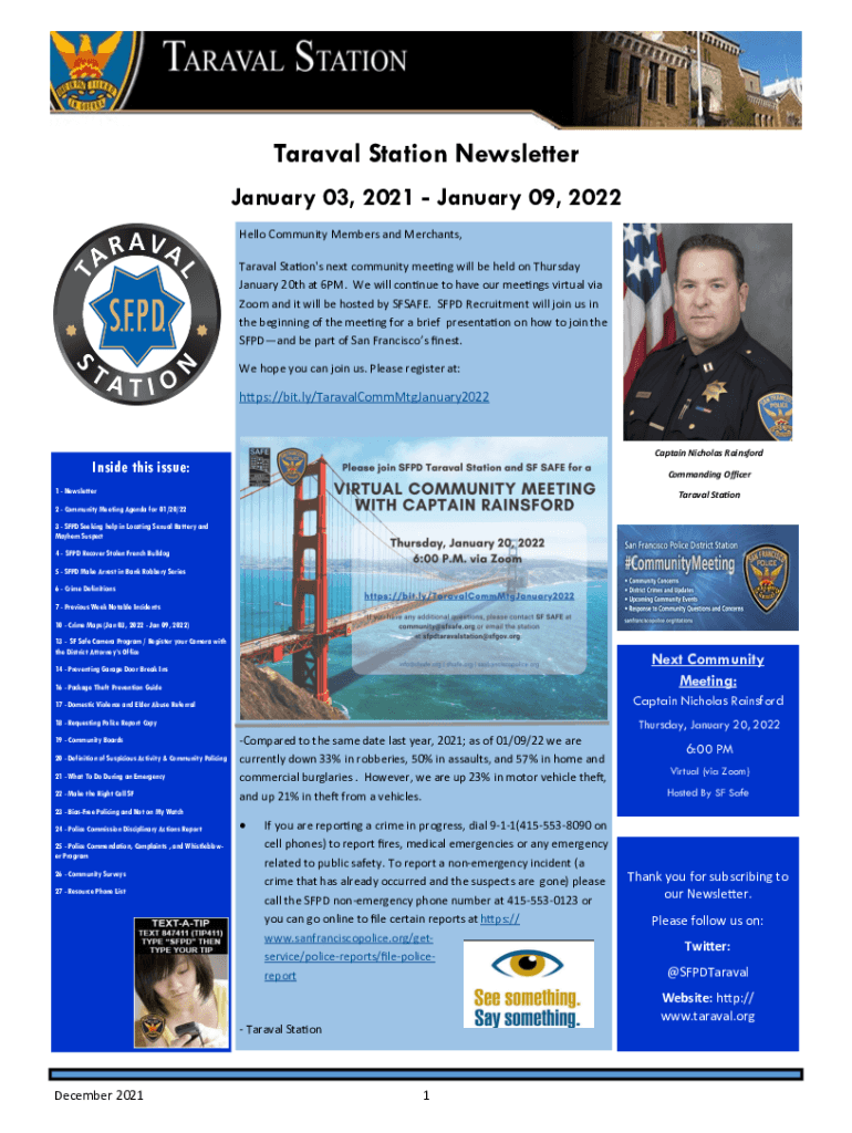 Fillable Online Community Groups - San Francisco - Taraval Station Fax ...