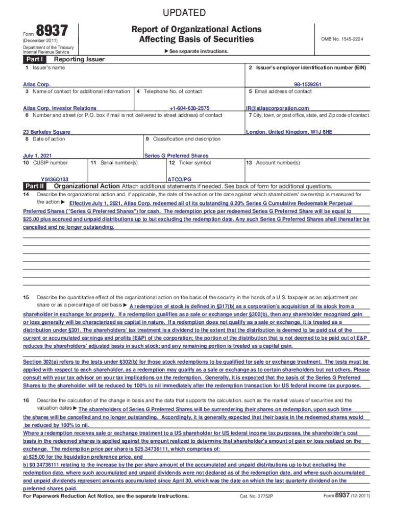 Fillable Online IRS Form 8937: JPMorgan Disciplined Equity Fund Fax ...
