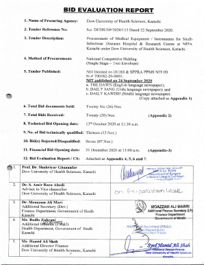 Fillable Online BID EVALUATION Fax Email Print - pdfFiller