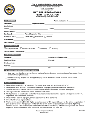 Fillable Online Propane Gas Permit Application - Naples, Florida Fax ...