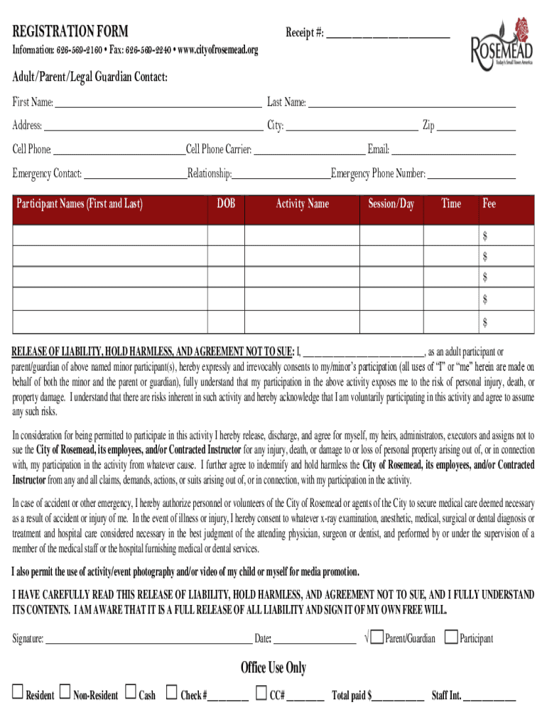 Fillable Online Conference Registration Receipt Template Doc Example ...