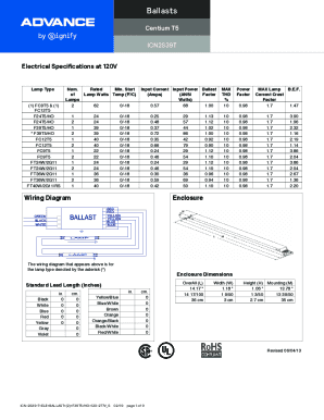 Fillable Online Advance Centium ICN-2S39-T Electronic Fluorescent ...