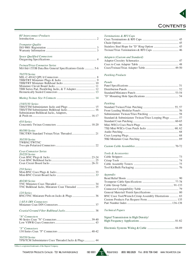 Fillable Online Trompeter Catalog - Interstate Connecting Components ...
