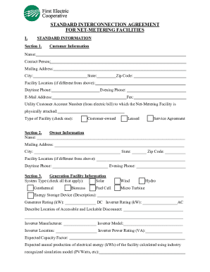 Fillable Online Standard Interconnection Agreement for Net-Metering Facility Fax Email Print ...